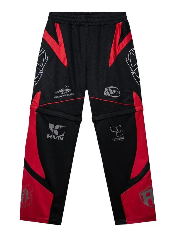 REVENGE Racer Patch Convertible Pant /red - Black