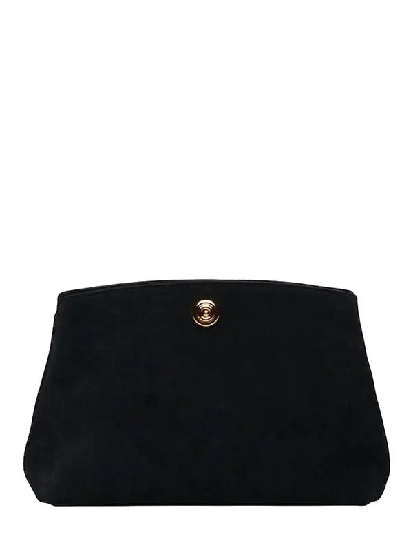 LIFFNER Suede Pushlock Pouch - Black