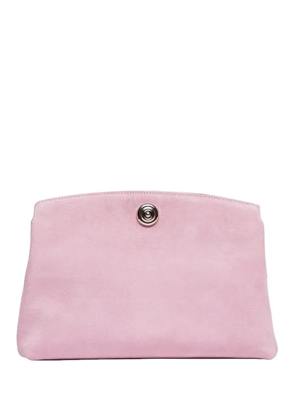 LIFFNER Suede Pushlock Pouch - Pink