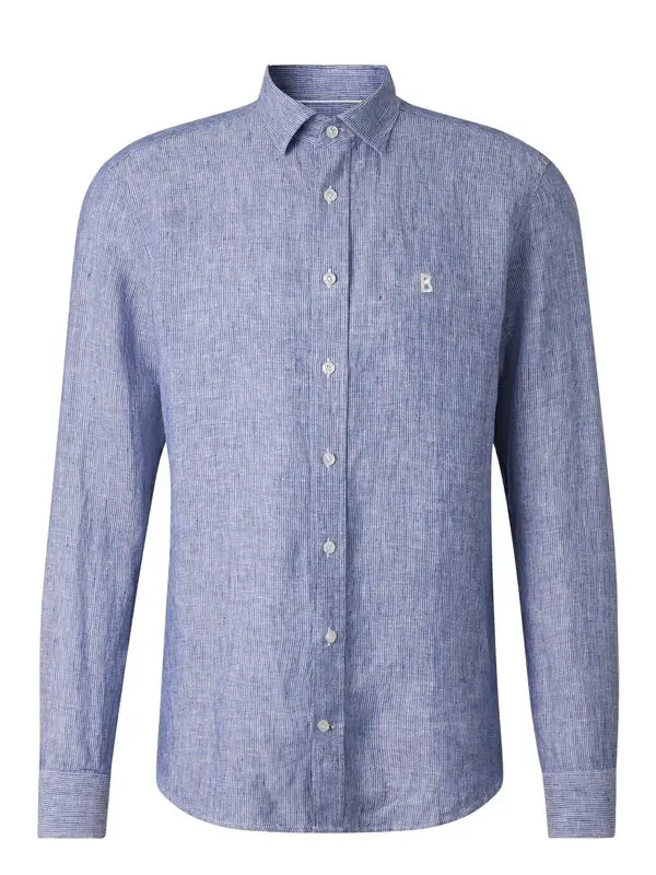 Bogner Timi Linen Shirt - Navy Blue/white