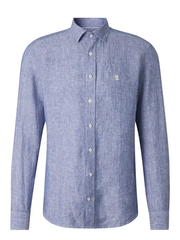 Bogner Timi Linen Shirt - Navy Blue/white