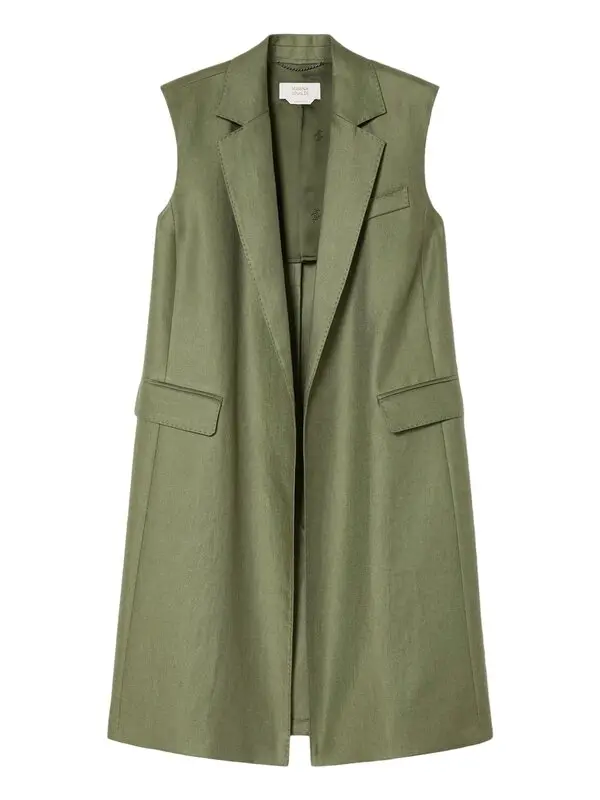 Marina Rinaldi Linen Twill Gilet - Green