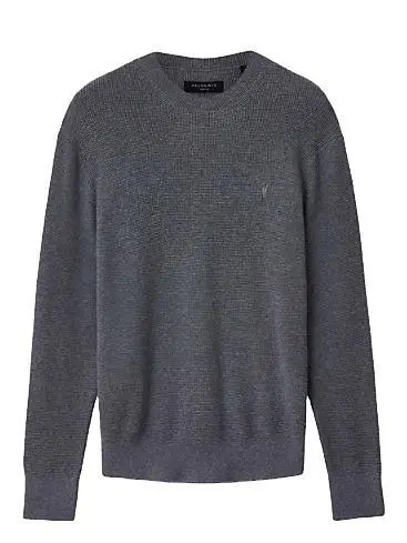 ALLSAINTS Aspen Logo-embroidered Jumper - Slate Blue