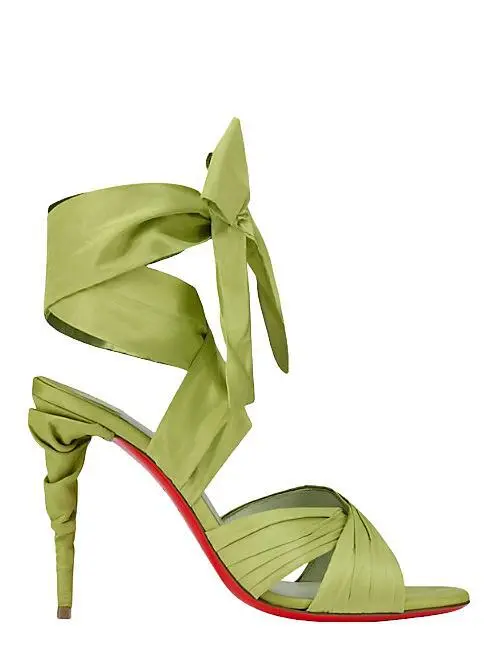 CHRISTIAN LOUBOUTIN Affabula 100 Silk-taffeta Heeled Sandals - Haiiro/lin Haiiro