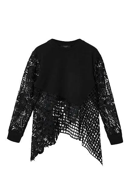 ALLSAINTS Malorie Panelled Lace Top - Black