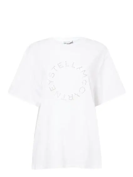 Stella McCartney Stud-logo Cotton-jersey T-shirt - Pure White