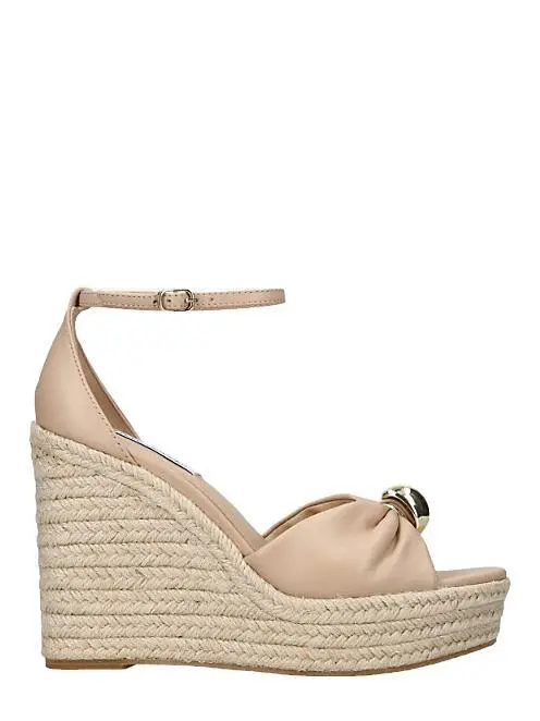 Steve Madden Taliya Leather Wedge Sandals - Pale Pink