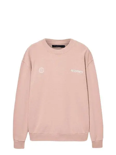 ALLSAINTS Emblem Crewneck Cotton-jersey Sweatshirt - Sunbaked Pink