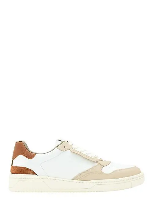 ALLSAINTS Regan Leather Trainers - White/yellow/b