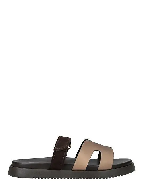 Steve Madden Missile Leather Sandals - Bronze