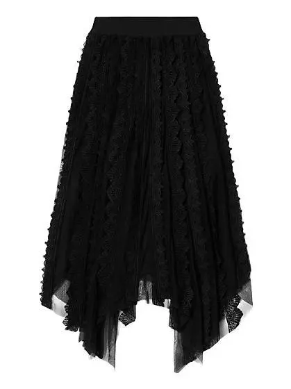 ALLSAINTS Vashtie Lace-panel Tulle Maxi Skirt - Black