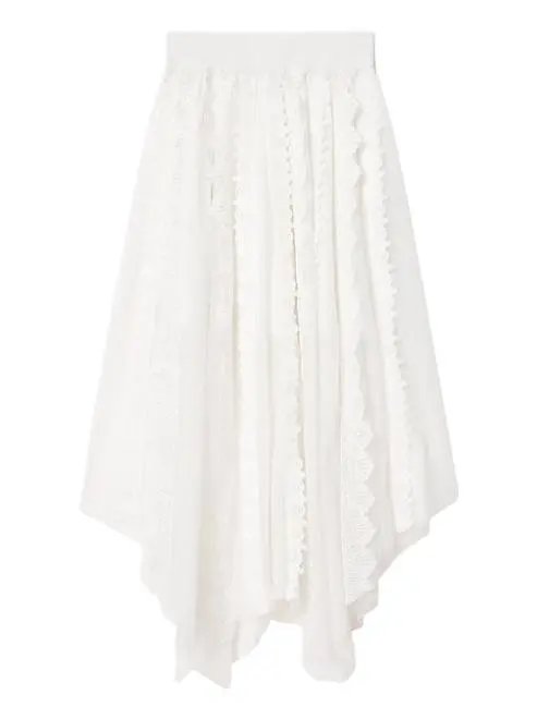 ALLSAINTS Vashtie Lace-panel Tulle Maxi Skirt - Optic White