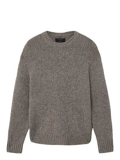 ALLSAINTS Saku Crewneck Wool-blend Jumper - Metal Grey