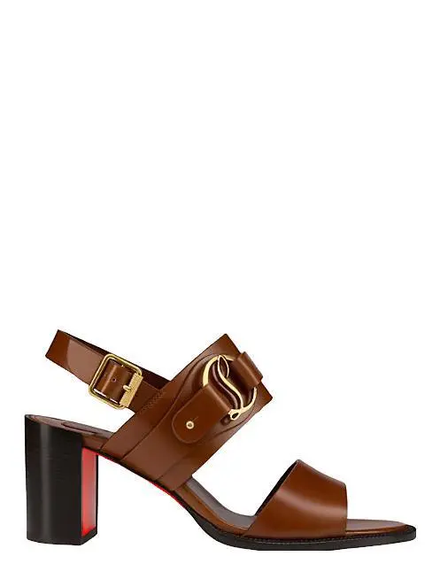 CHRISTIAN LOUBOUTIN Her In Roma 70 Leather Heeled Sandals - Carmine