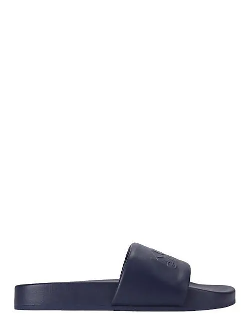 Kurt Geiger Stacked Faux-leather Slides - Navy