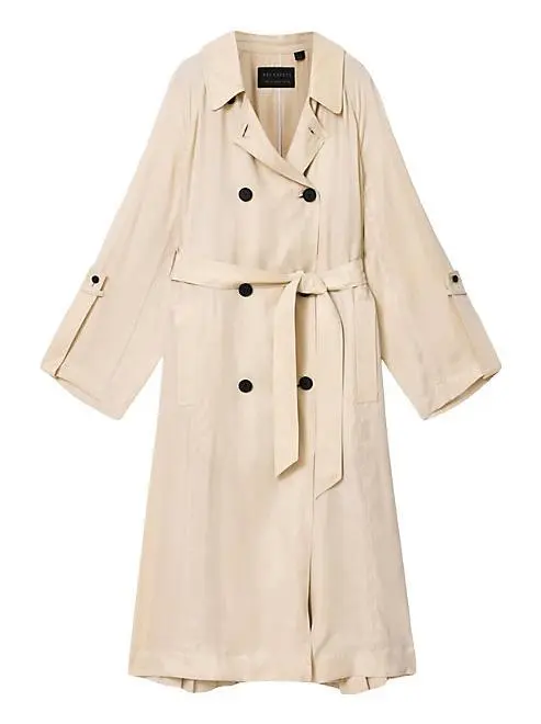 ALLSAINTS Lizie Relaxed-fit Woven Trench Coat - Parchment Whit