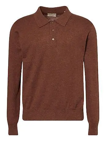 Gant Regular-fit Embroidered-logo Cotton-and-linen Polo Shirt - Hazelnut Melange