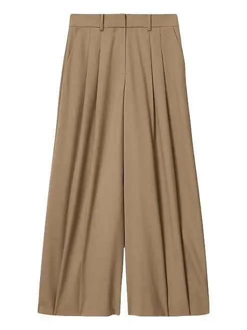 ALLSAINTS Poppy Wide-leg Stretch Wool-blend Trousers - Sand Brown