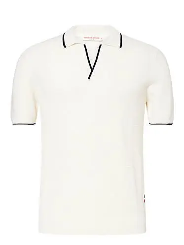 Orlebar Brown Horton Stripe-trim Wool Polo Shirt - White Sand