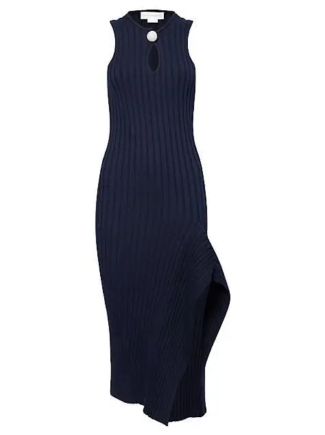 Stella McCartney Ribbed Knit Midi Dress - Ink