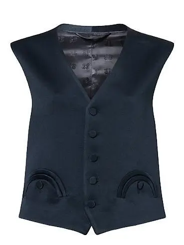 BLAZÉ MILANO Feral Satin Waistcoat - Dark Navy