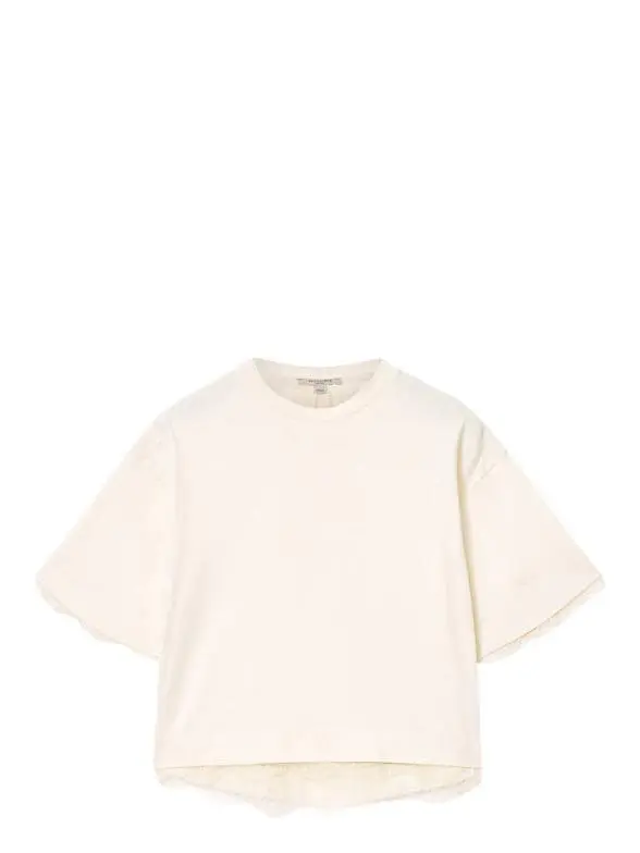 ALLSAINTS Nia Lace-trimmed Cotton-blend T-shirt - Arctic White