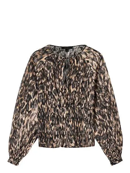 ALLSAINTS Cern Leopard-print Blouse - Prowl Golden B
