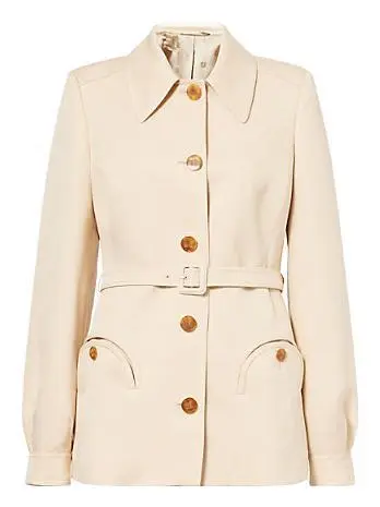 BLAZÉ MILANO Paint Belted Woven Jacket - Champagne