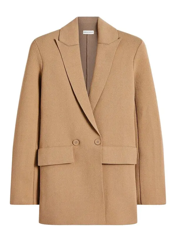 Scanlan Theodore Crepe Knit Tailored Blazer - Camel