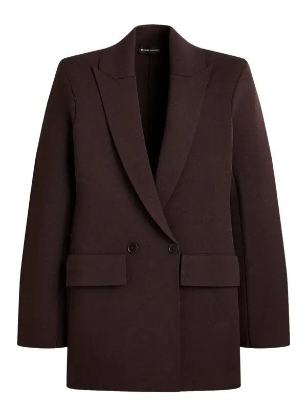 Scanlan Theodore Crepe Knit Tailored Blazer - Chocolate