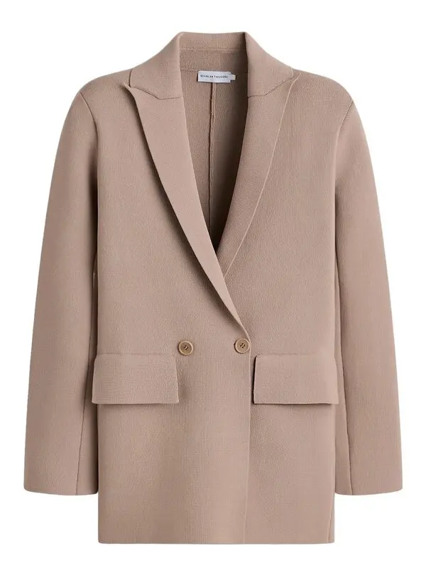 Scanlan Theodore Crepe Knit Tailored Blazer - Oat