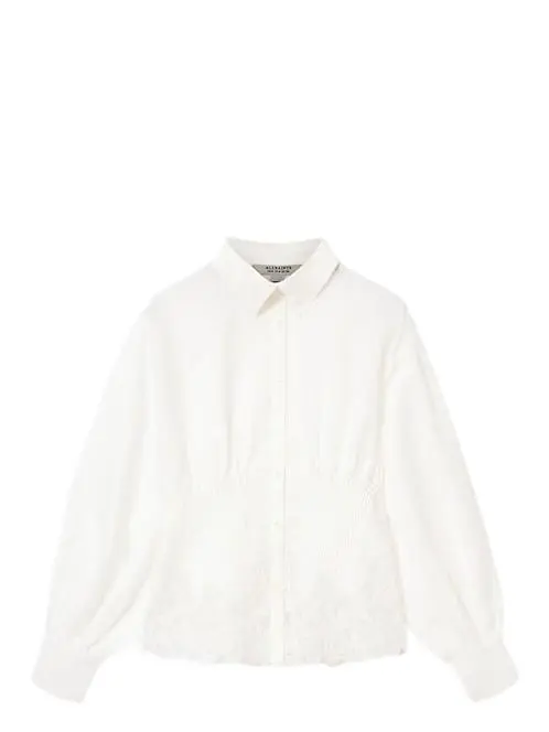 ALLSAINTS Carol Lace-trim Linen And Cotton Shirt - White