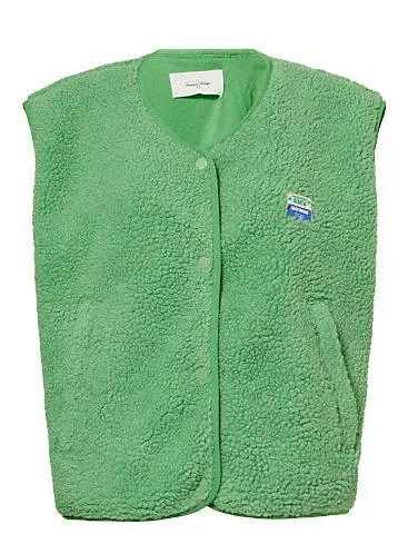 American Vintage Brand-patch Fleece Gilet - Palm