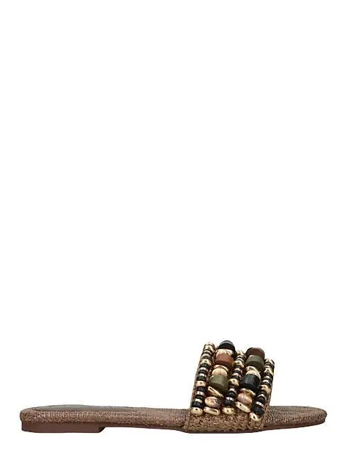 Steve Madden Marika B Embellished Woven Sandals - Brown