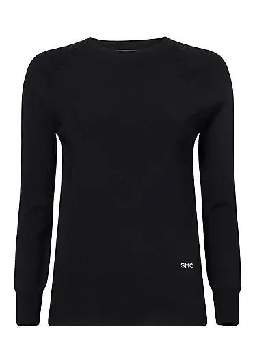 Stella McCartney Logo-embroidered Compact-knit Top - Black