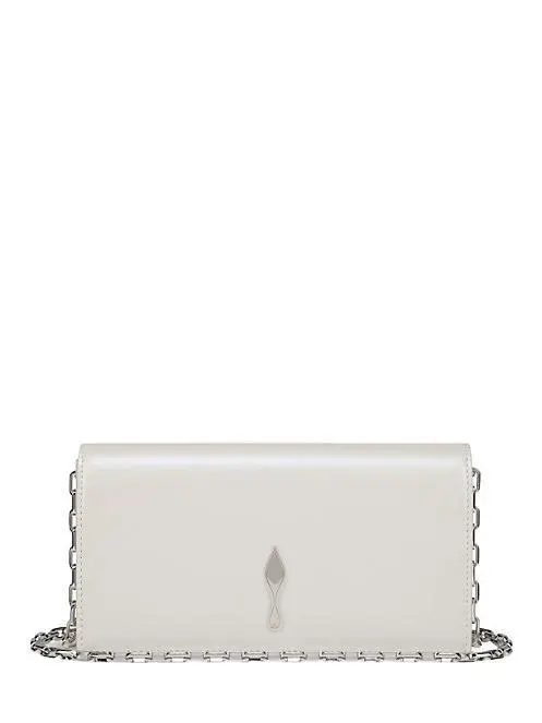 CHRISTIAN LOUBOUTIN Bettina Leather Clutch - White/silver