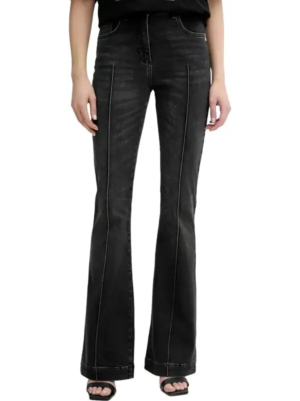 Patrizia Pepe Seam-detail Flared Jeans - Black