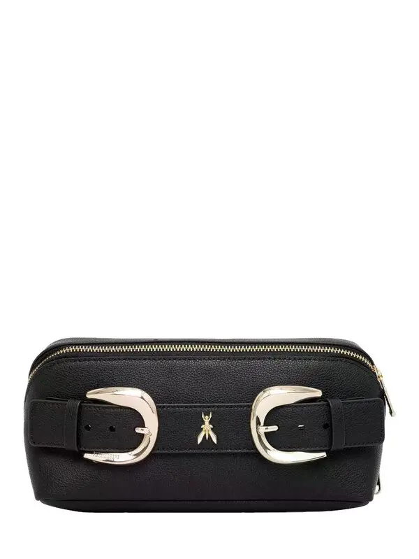 Patrizia Pepe Buckle Zip Makeup Bag - Black