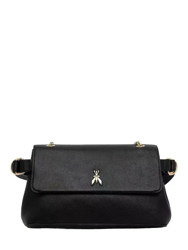 Patrizia Pepe Logo Appliqué Shoulder Bag - Black