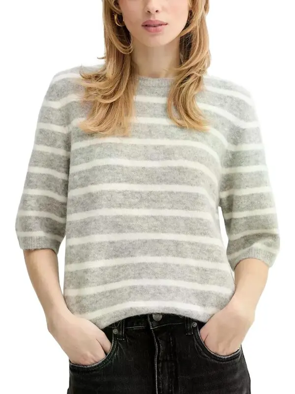 GESTUZ Stripe-pattern Sweater - Grey