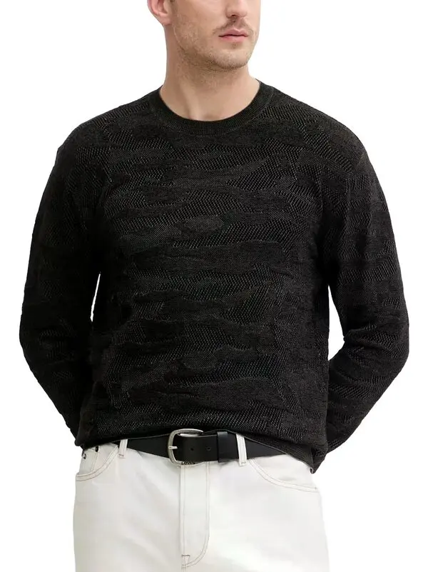 Armani Exchange Textured Knit Sweater - Black
