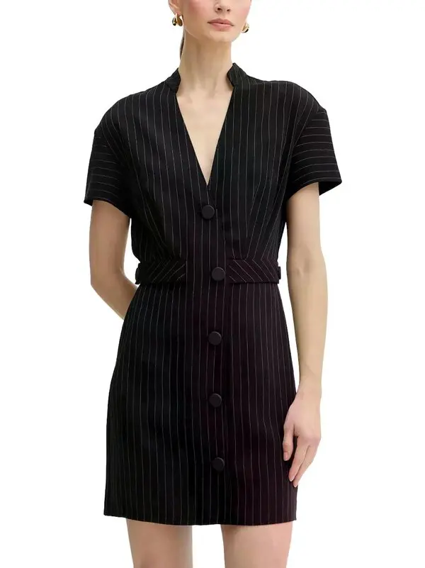 Armani Exchange Striped Mini Dress - Black