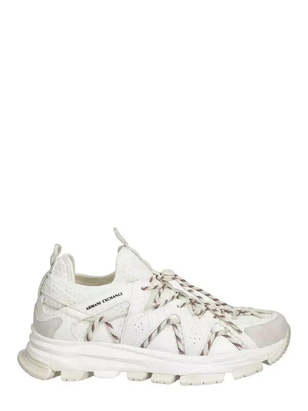 Armani Exchange Lace-up Panelled Sneakers - Neutrals