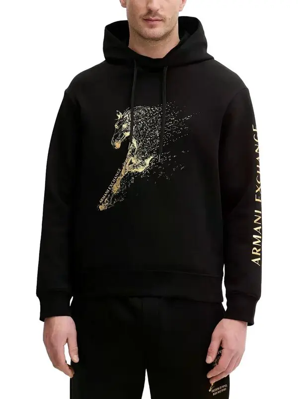 Armani Exchange Graphic Print Hoodie - Black