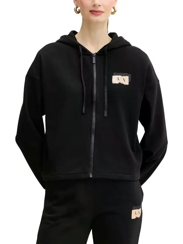 Armani Exchange Hooded Zip Up - Black