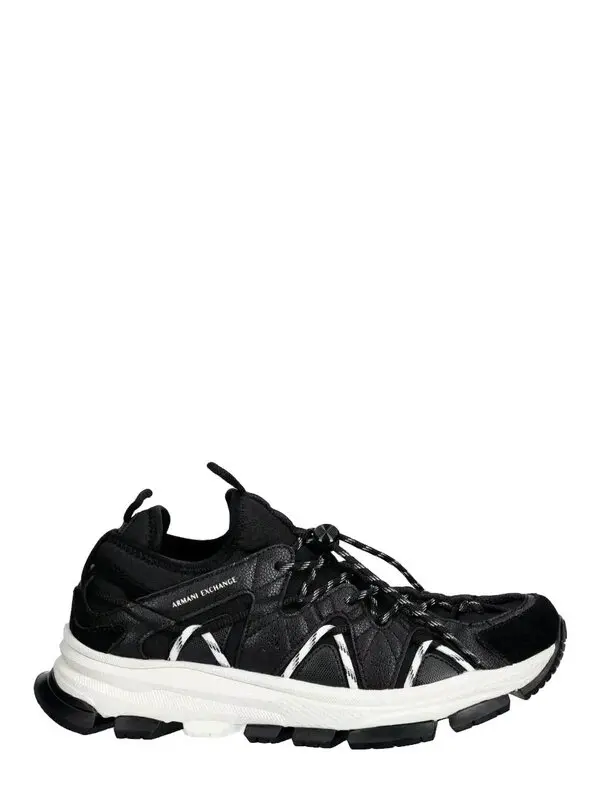 Armani Exchange Quilted Lace-up Sneakers - Black