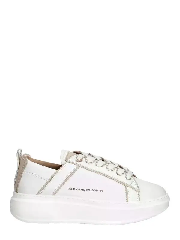 ALEXANDER SMITH Wembley Stitched-trim Sneakers - White