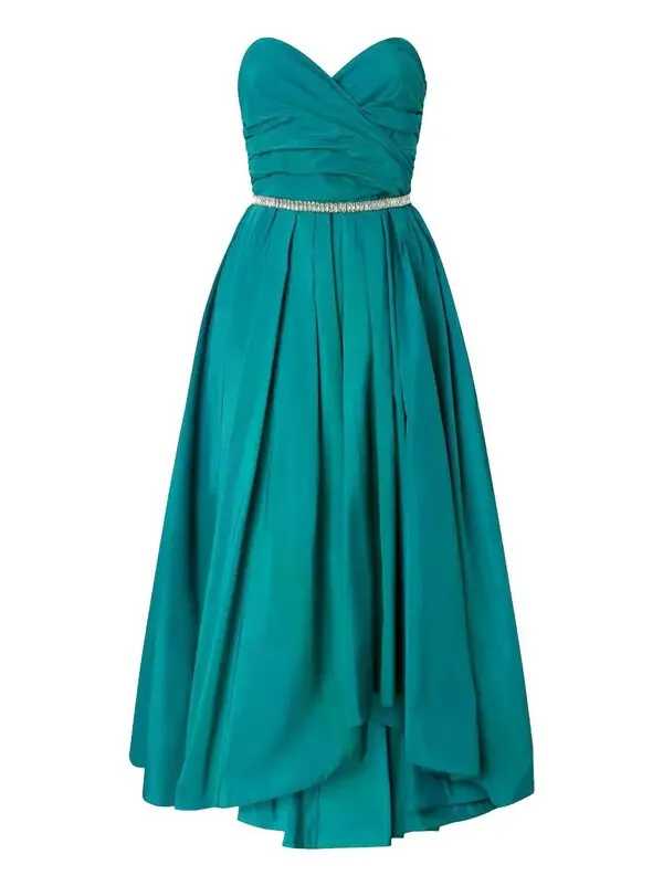 Pinko Strapless Dress With Gathered Detailing - Green