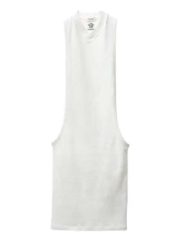 Versace Cotton-jersey Tank Mini Dress - White
