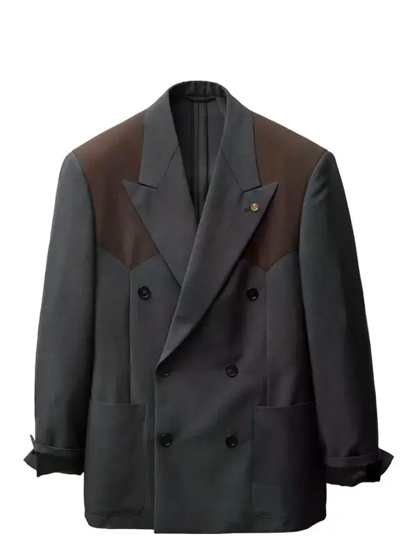 Versace Wool-mohair Boxy Blazer - Grey